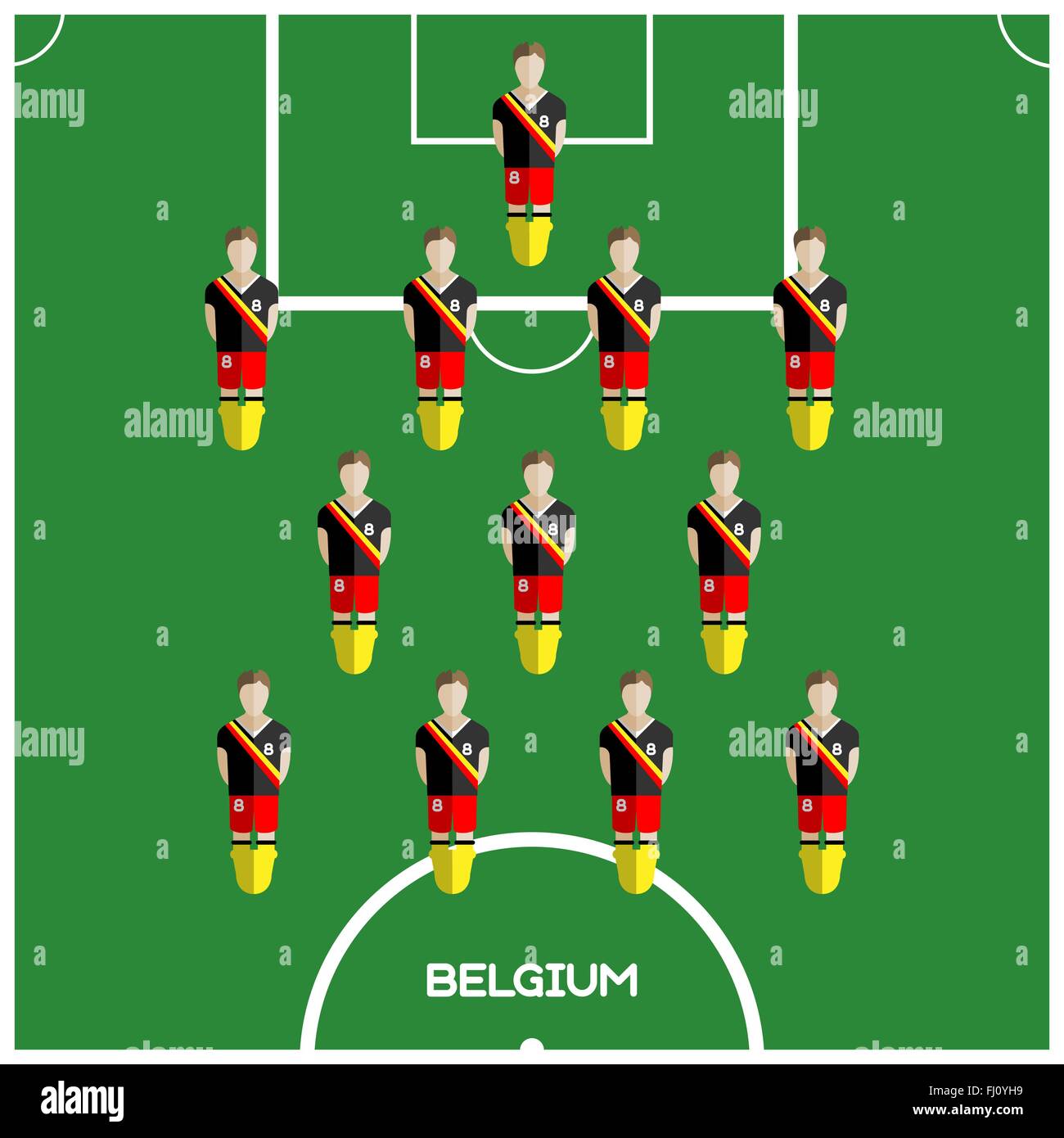 Football Soccer Players isolated on the Playfield. Computer game ...