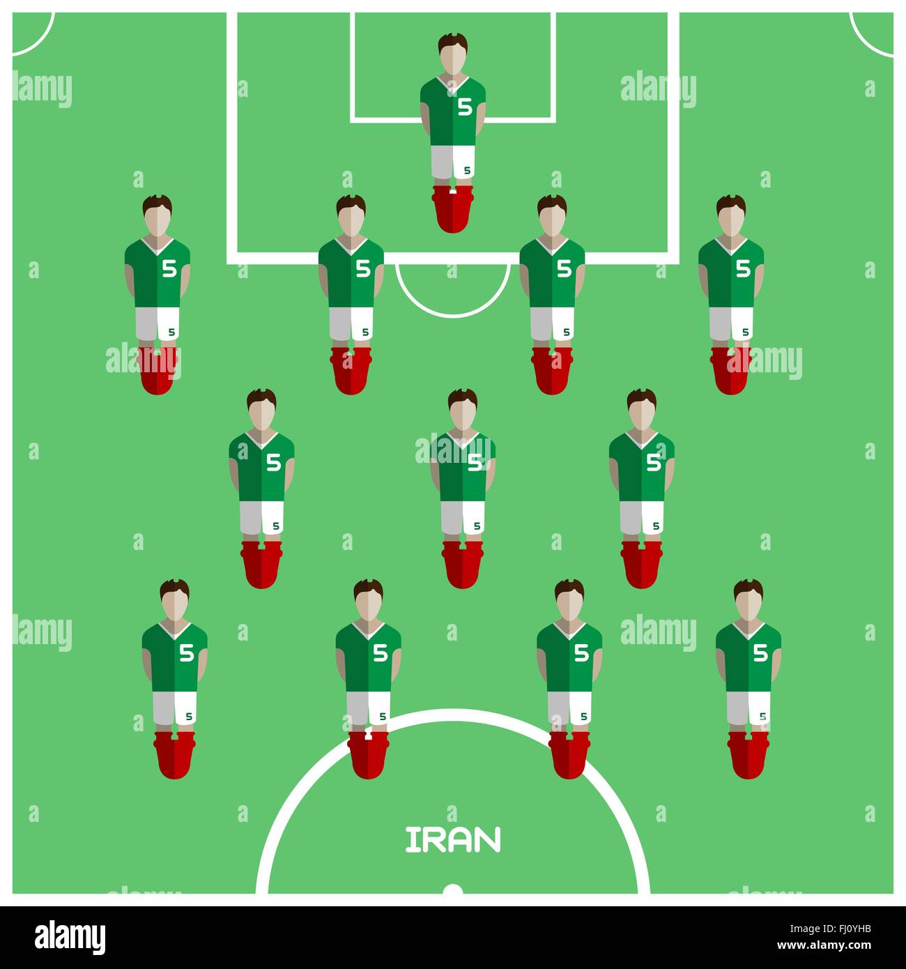 Football Soccer Players isolated on the Playfield. Computer game ...