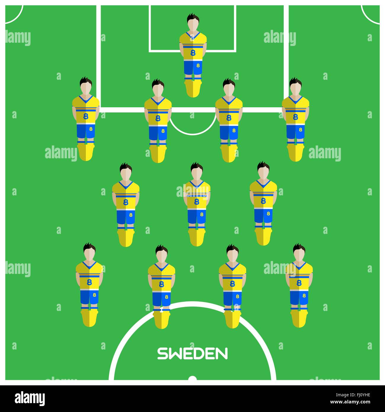 Football Soccer Players isolated on the Playfield. Computer game ...