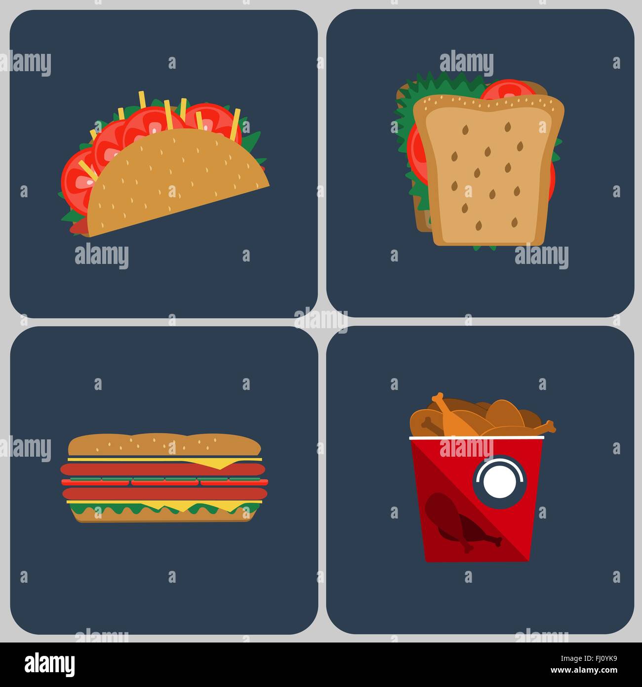 Chicken sandwiches eating Stock Vector Images - Alamy