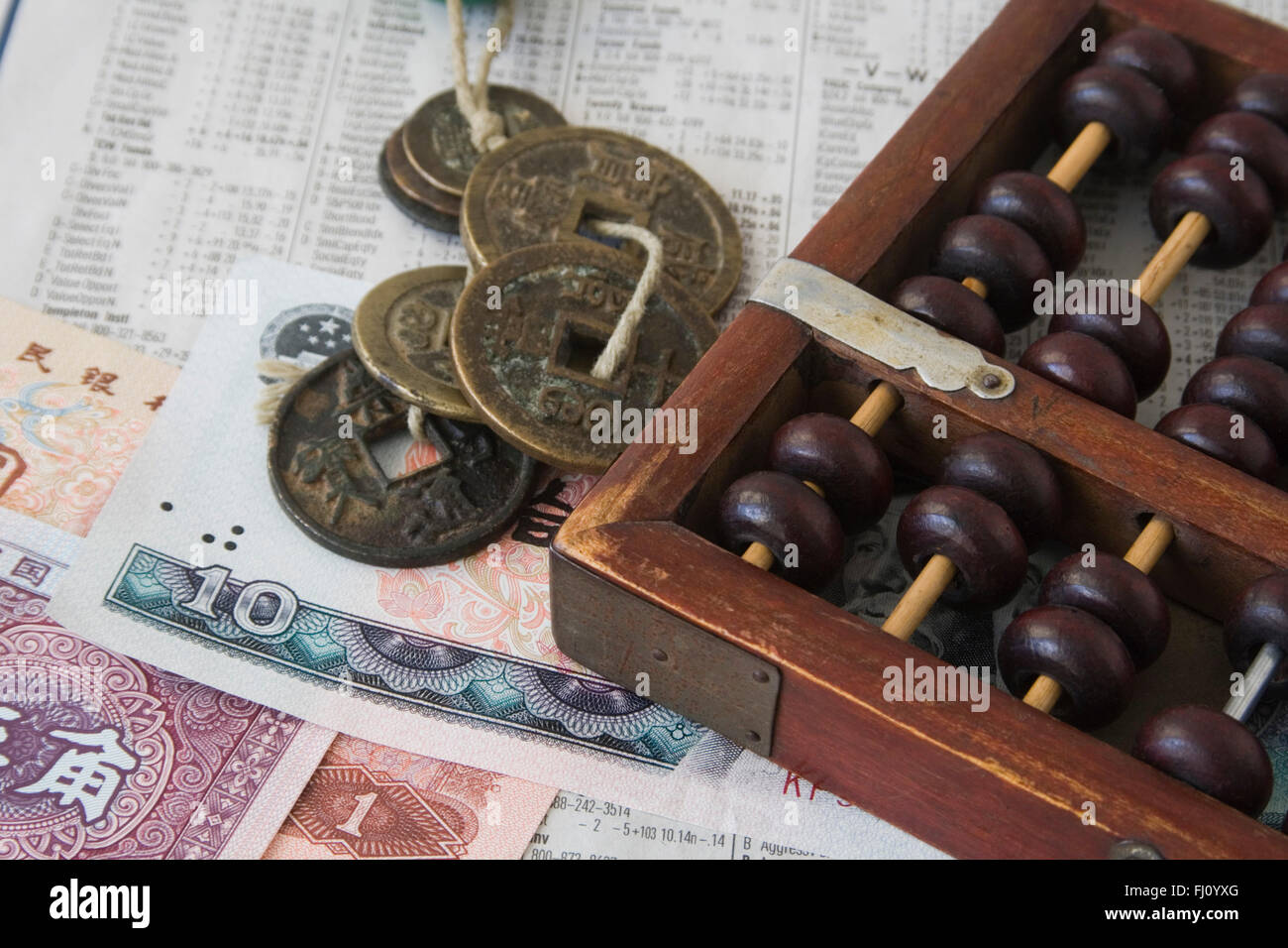 Ancient Chinese Coins On String