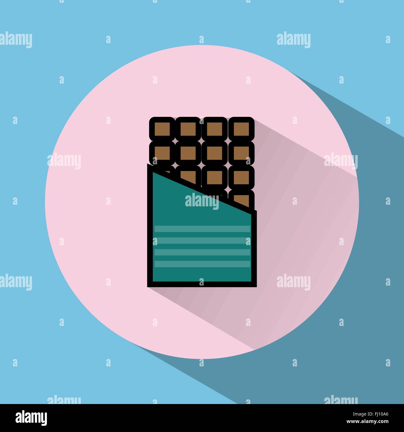 Colorful Chocolate Bar round icon. Snacks. Sweet treats. Digital vector ...