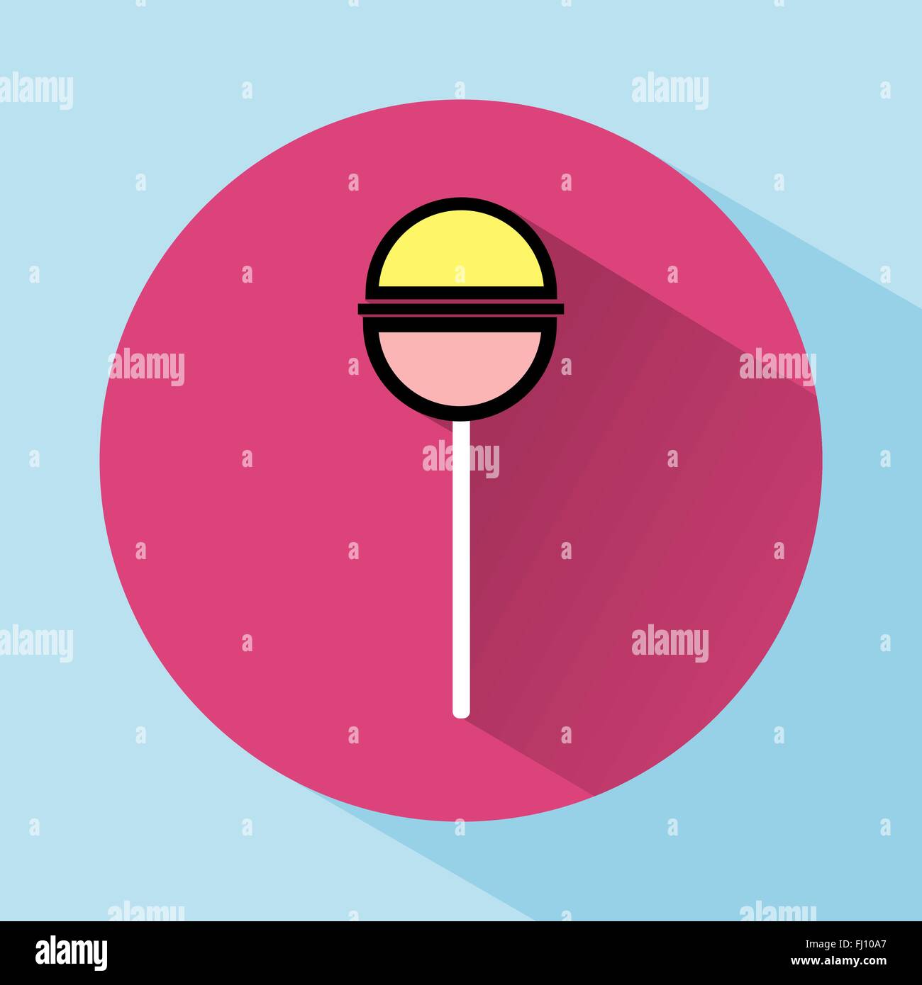 Colorful Lollipop round icon. Snacks. Sweet treats. Digital vector flat ...