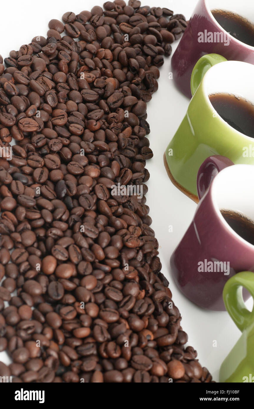 cup of coffee with beans Stock Photo - Alamy