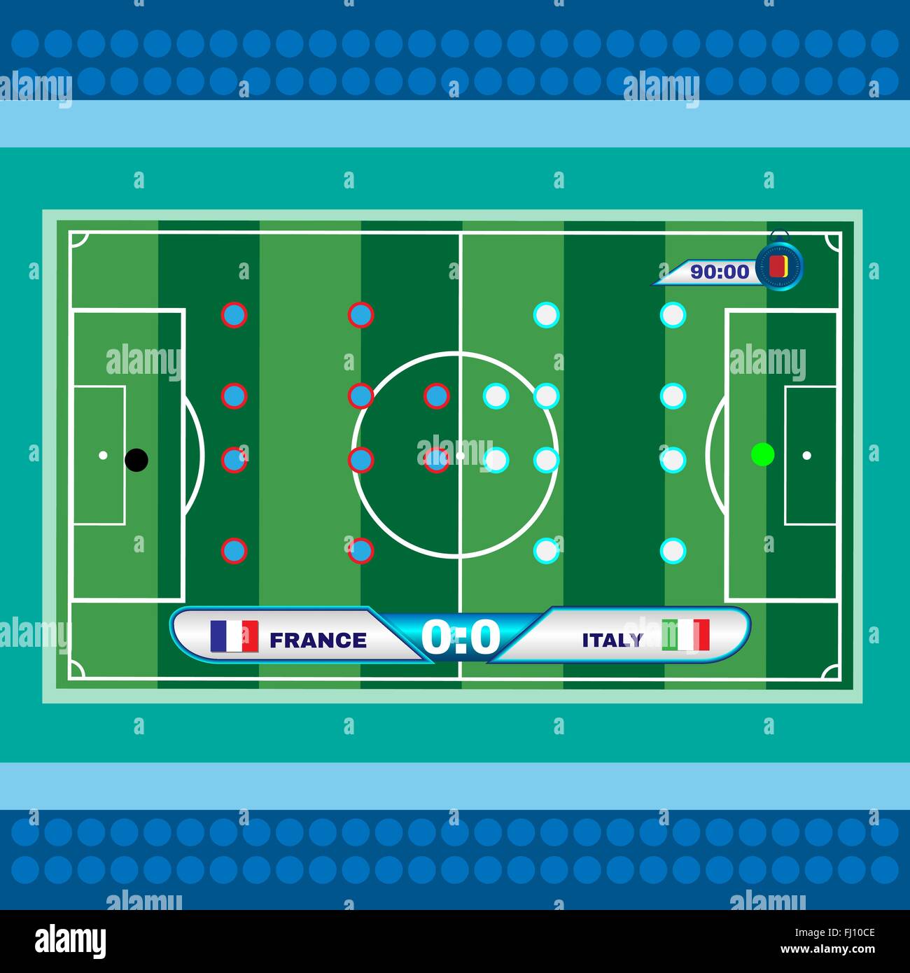 Soccer Stadium Playfield Top View. Strategic Planning Football Match ...