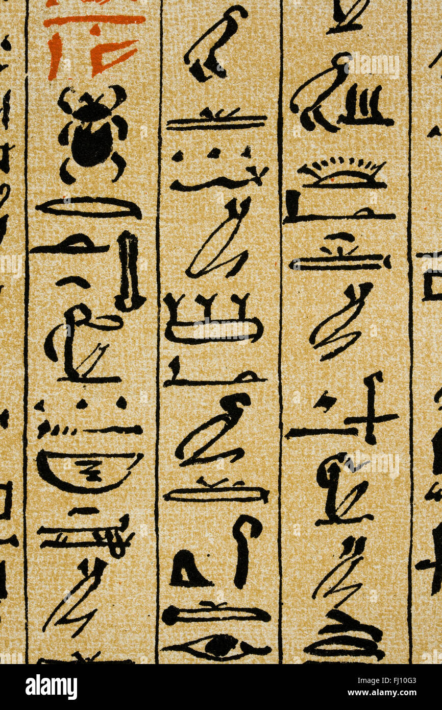 Hieroglyphs On Papyrus Stock Photos & Hieroglyphs On Papyrus Stock ...