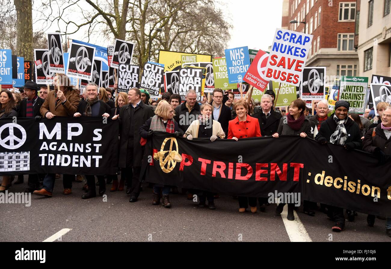 CND Anti Trident Protest rally, London, UK. Nicola Sturgeon First ...