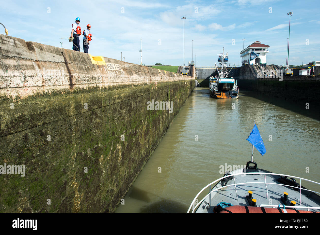 Seen from pacific ocean water end of panama canal hi-res stock ...
