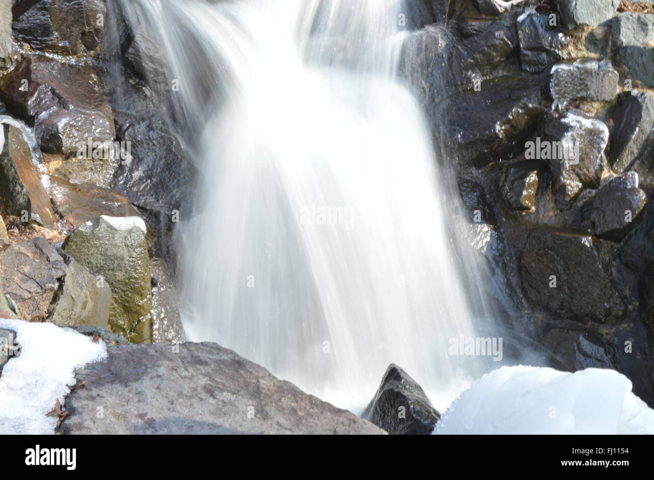 Waterfall During Winter Stock Photo - Alamy