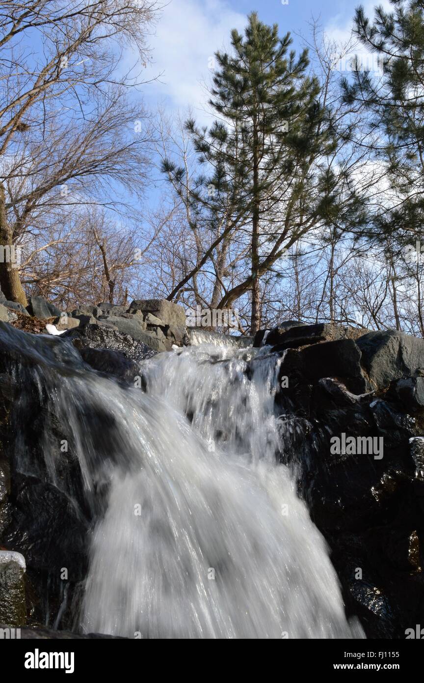 Waterfall During Winter Stock Photo - Alamy