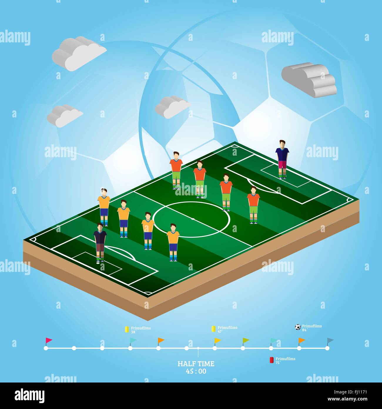 Soccer Stadium Playfield Side View. Strategic Planning Football Match ...