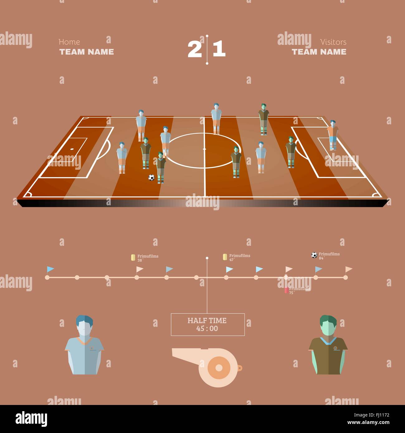 Soccer Stadium Playfield Side View. Strategic Planning Football Match ...