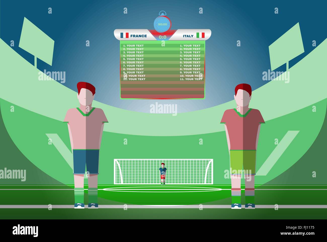 Football Soccer Match Statistics. Scoreboard with players and match ...