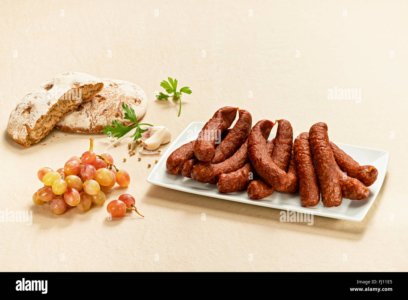 Kaminwurzen on plate hi-res stock photography and images - Alamy