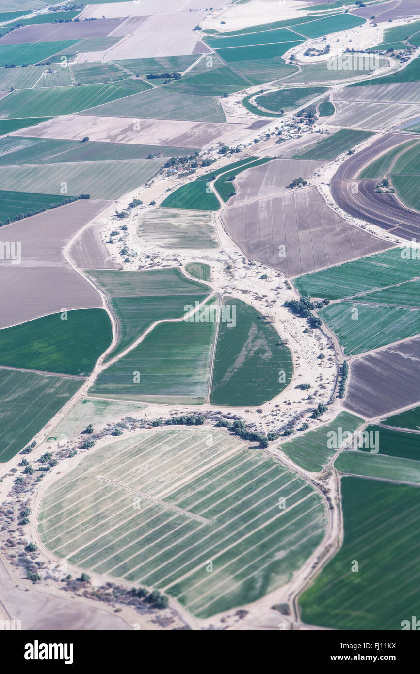 The creative human works change the boring desert to a beautiful land ...