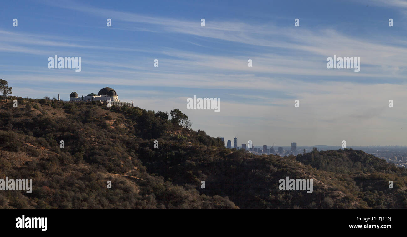 Los Angeles, California, January 1, 2016: Los Angeles skyline from the ...