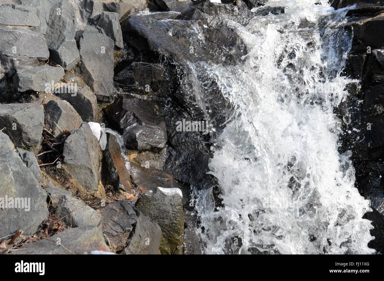Waterfall During Winter Stock Photo - Alamy