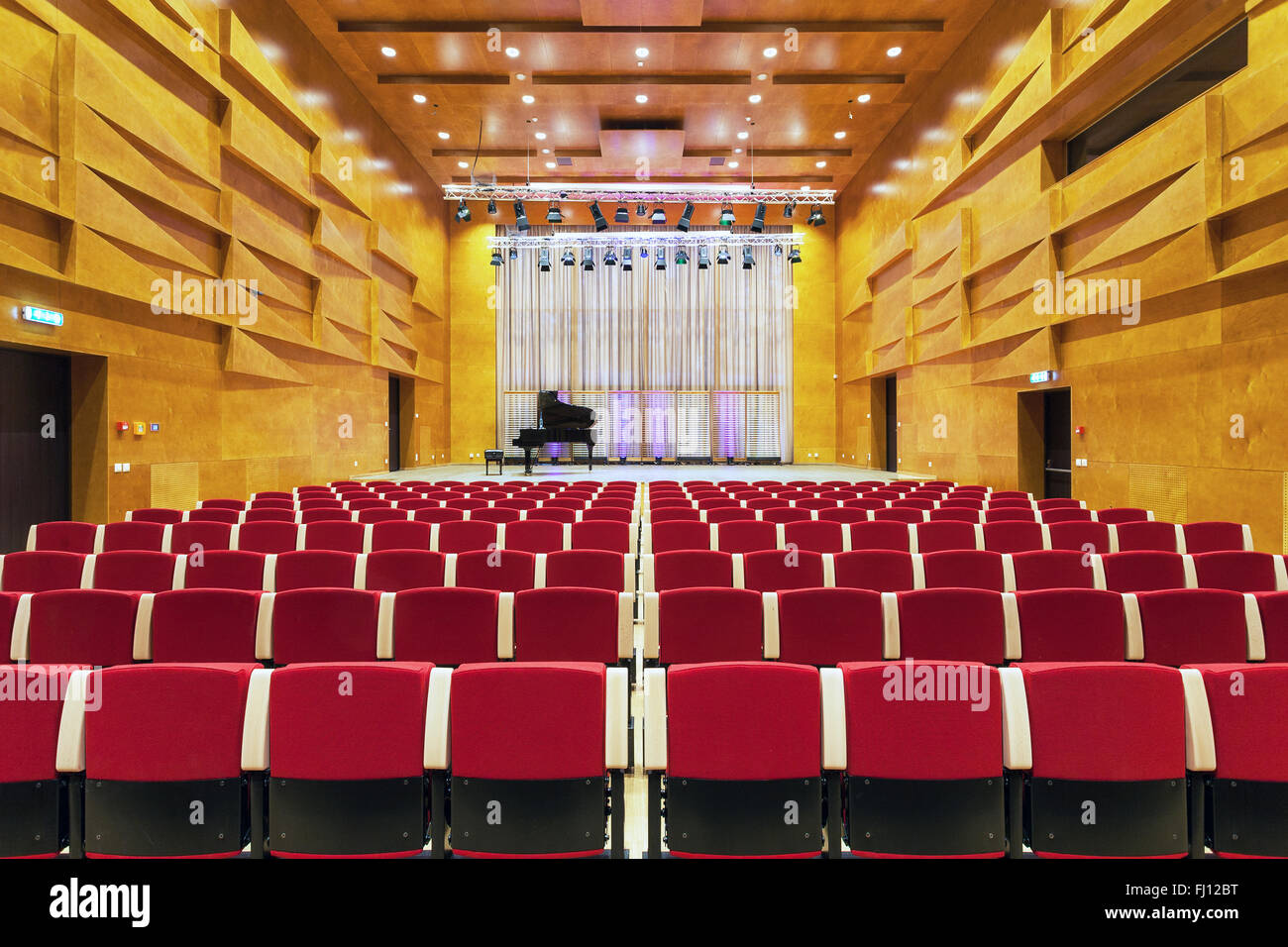 Estonia, Tartu, Heino Eller's Music school, Concert hall auditorium ...