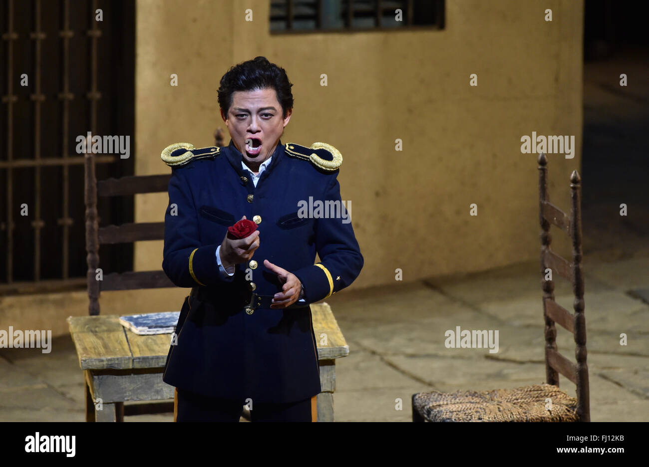 Beijing, China. 27th Feb, 2016. Warren Mok acting as Do Jose performs ...