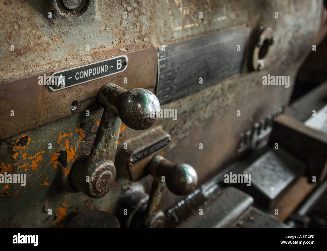Abandoned industrial equipment in derelict factories, once used as part ...