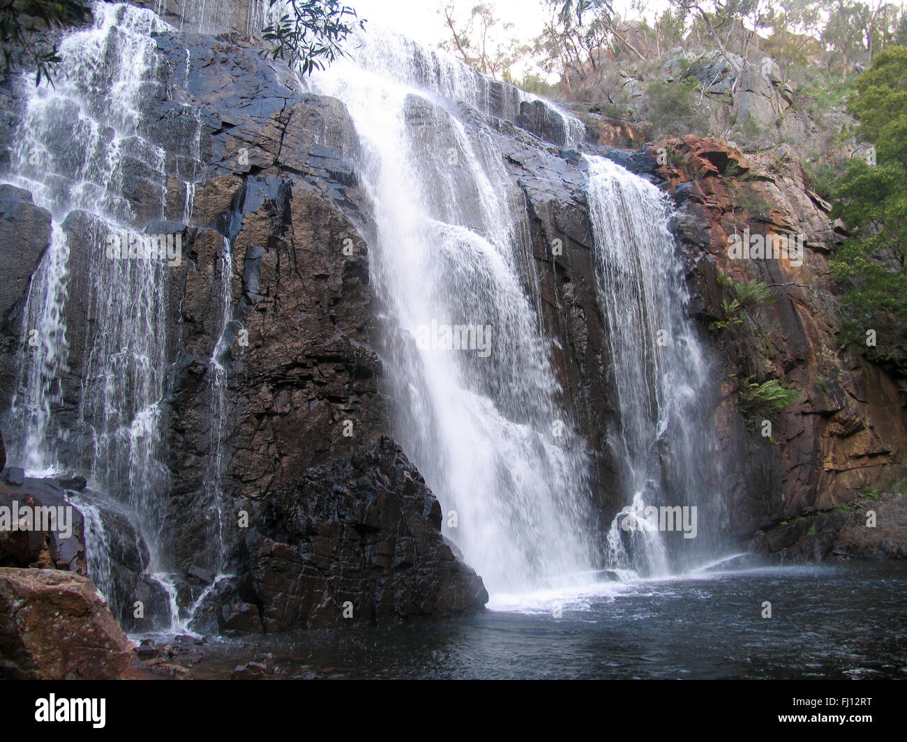 The MacKenzie Falls, a waterfall in The Grampians National Park Stock ...
