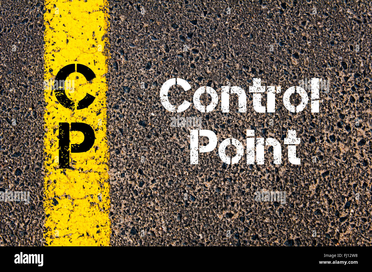 Concept image of Business Acronym CP Control Point written over road ...