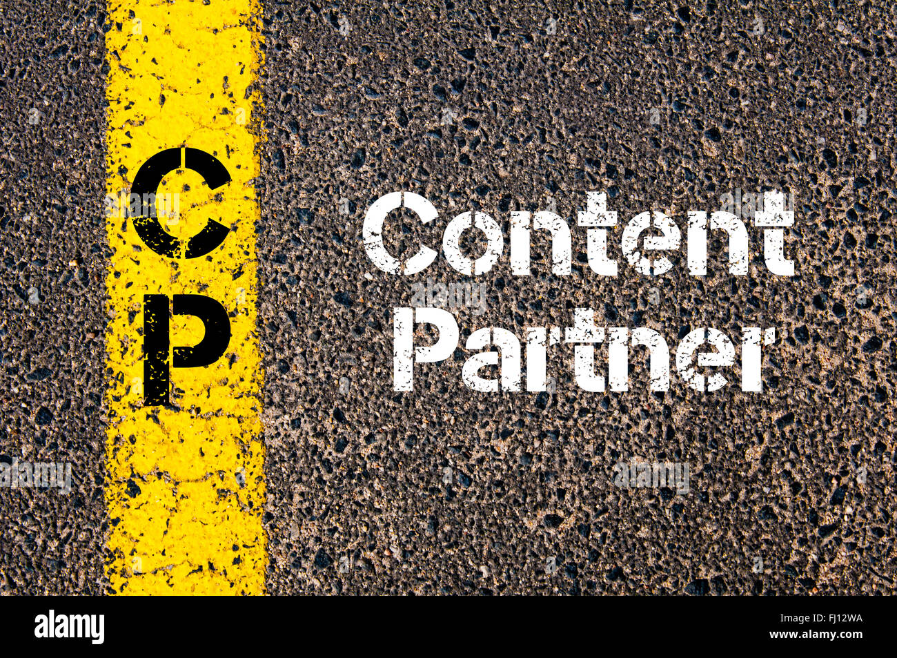Concept image of Business Acronym CP Content Partner written over road ...