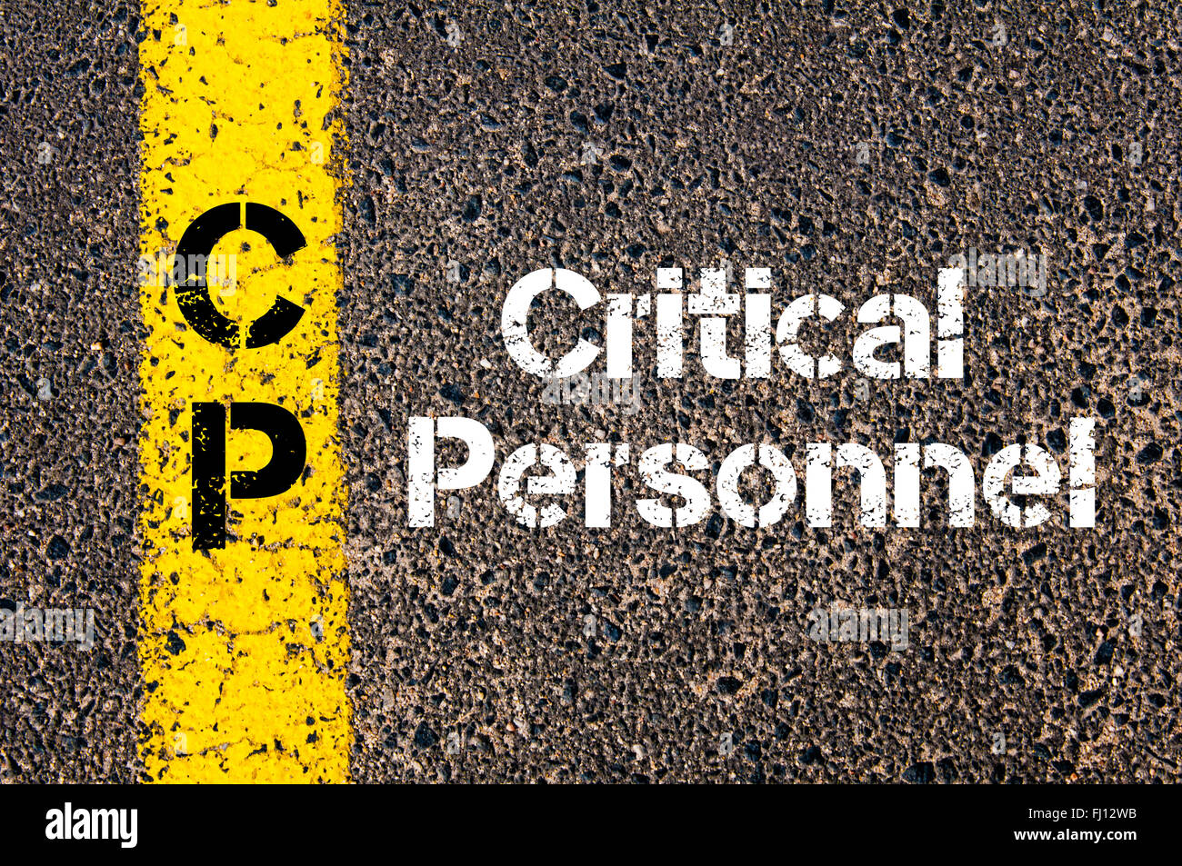 Concept image of Business Acronym CP critical personnel written over ...