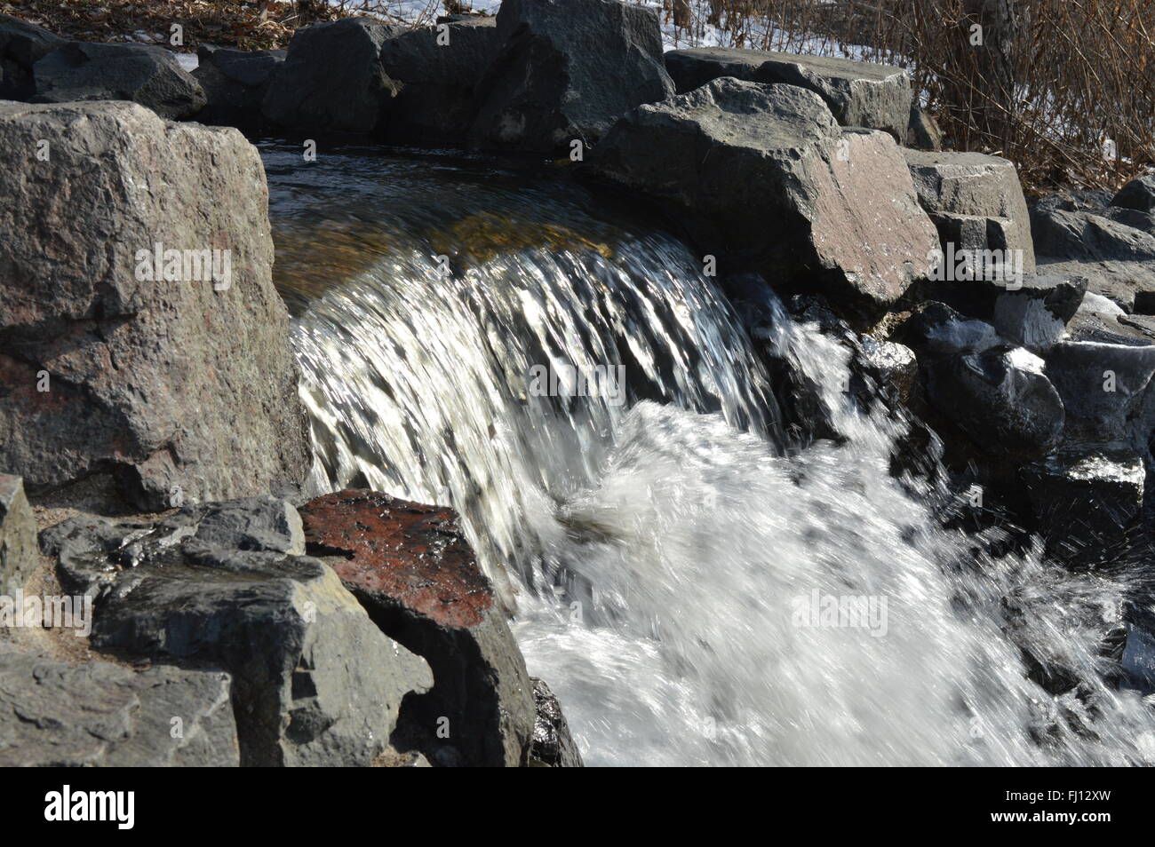 Waterfall During Winter Stock Photo - Alamy