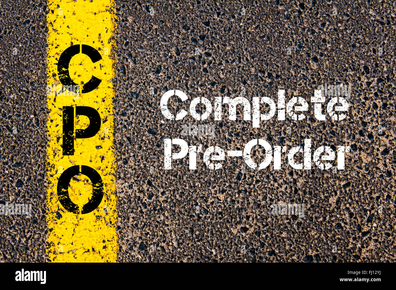 Concept image of Business Acronym CPO Complete Pre-Order written over ...