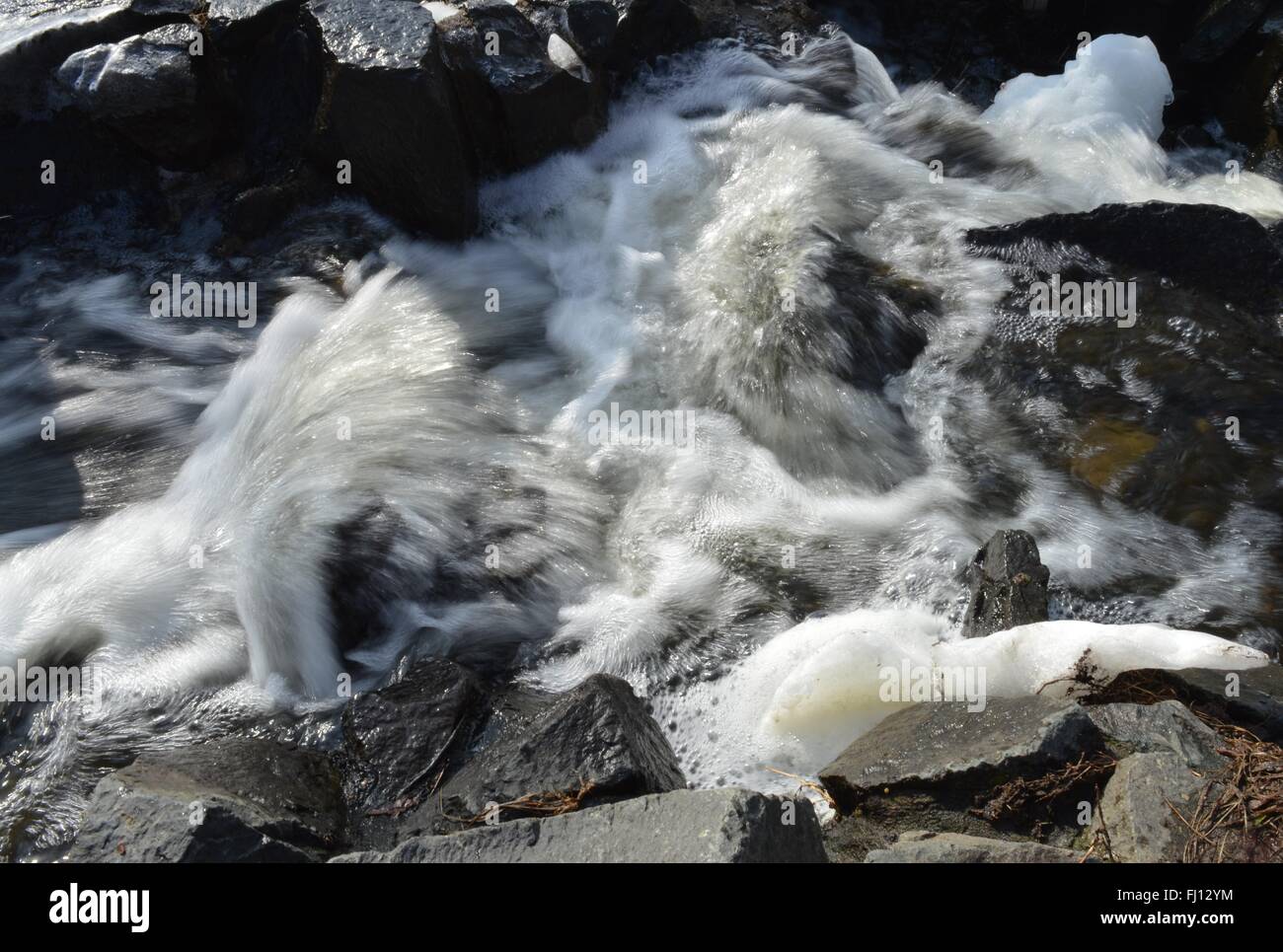Waterfall During Winter Stock Photo - Alamy
