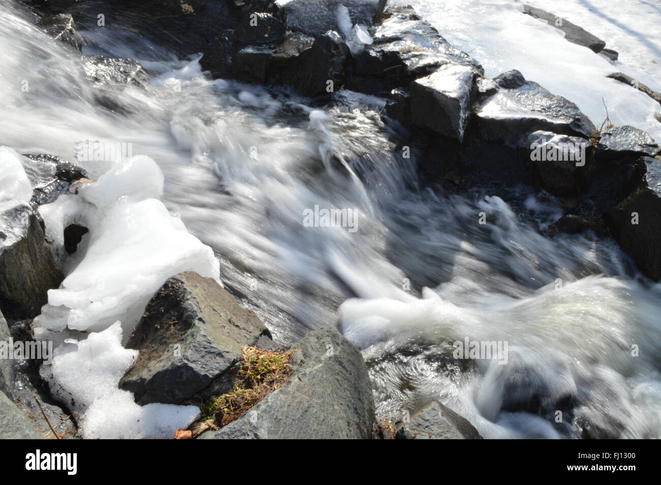 Waterfall During Winter Stock Photo - Alamy