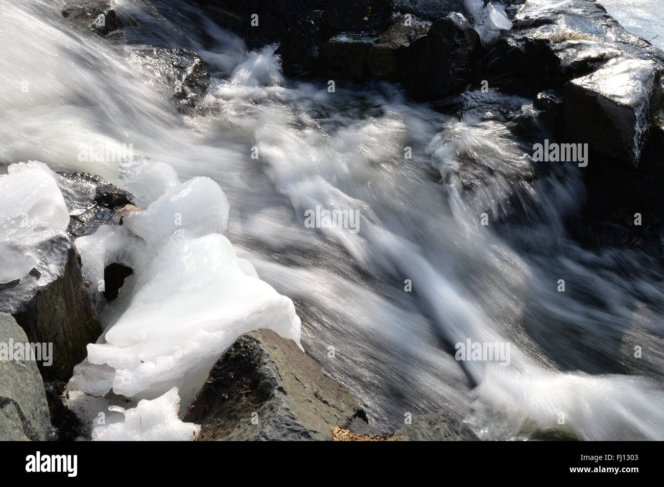 Waterfall During Winter Stock Photo - Alamy