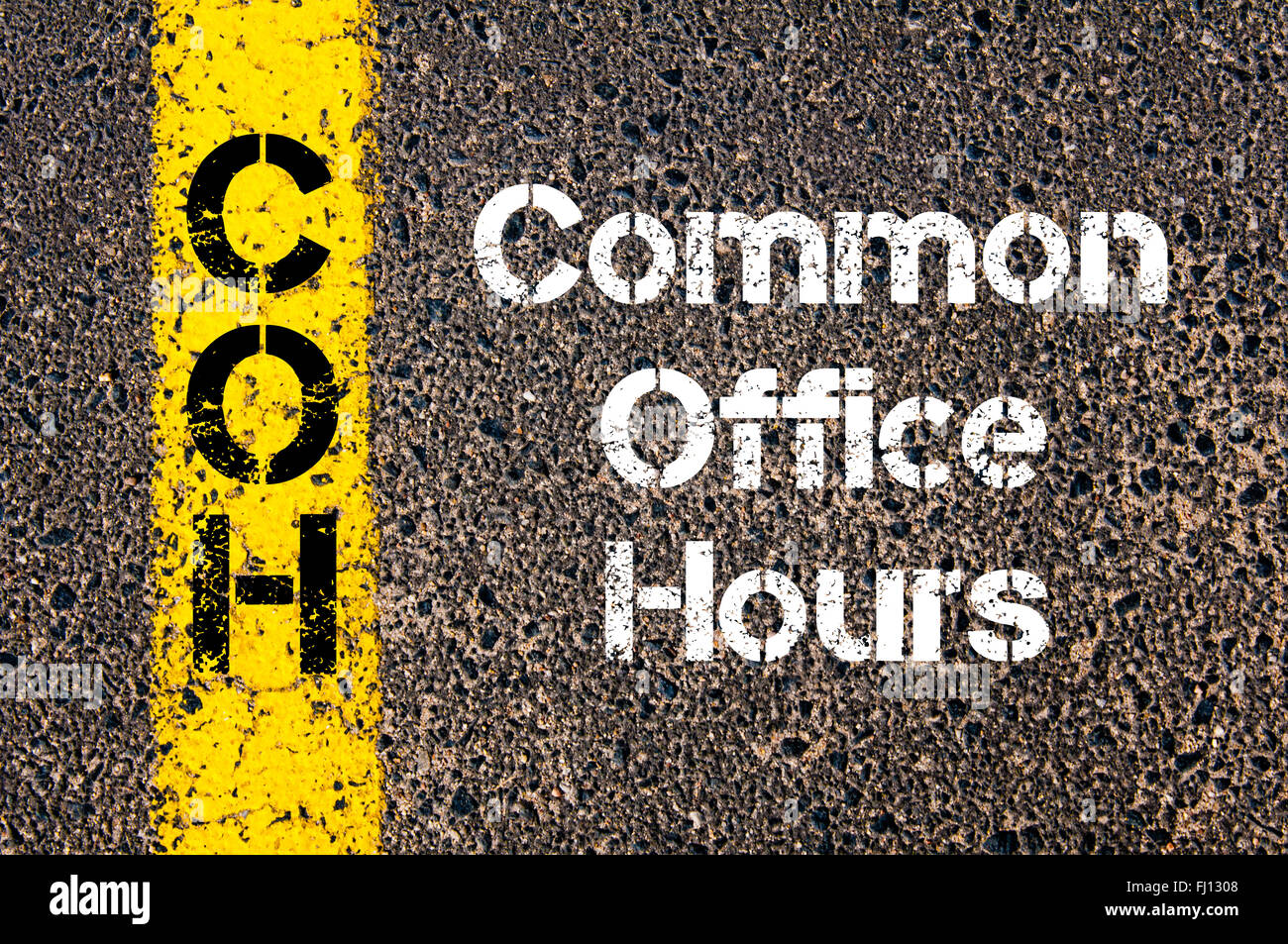Concept image of Business Acronym COH Common Office Hours written over ...