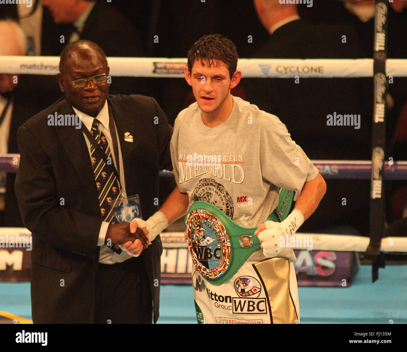 Manchester Arena, Manchester,UK 27th Feb 2016. Gavin Mcdonnell (White ...