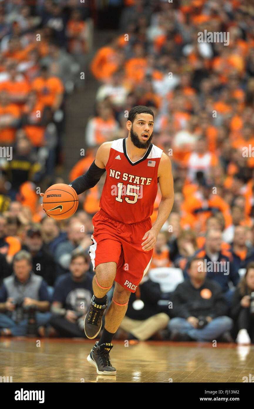 Syracuse, NY, USA. 27th Feb, 2016. NC State guard/forward Cody Martin ...