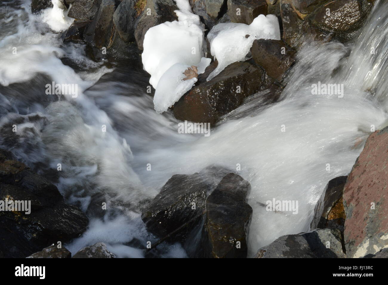 Waterfall During Winter Stock Photo - Alamy