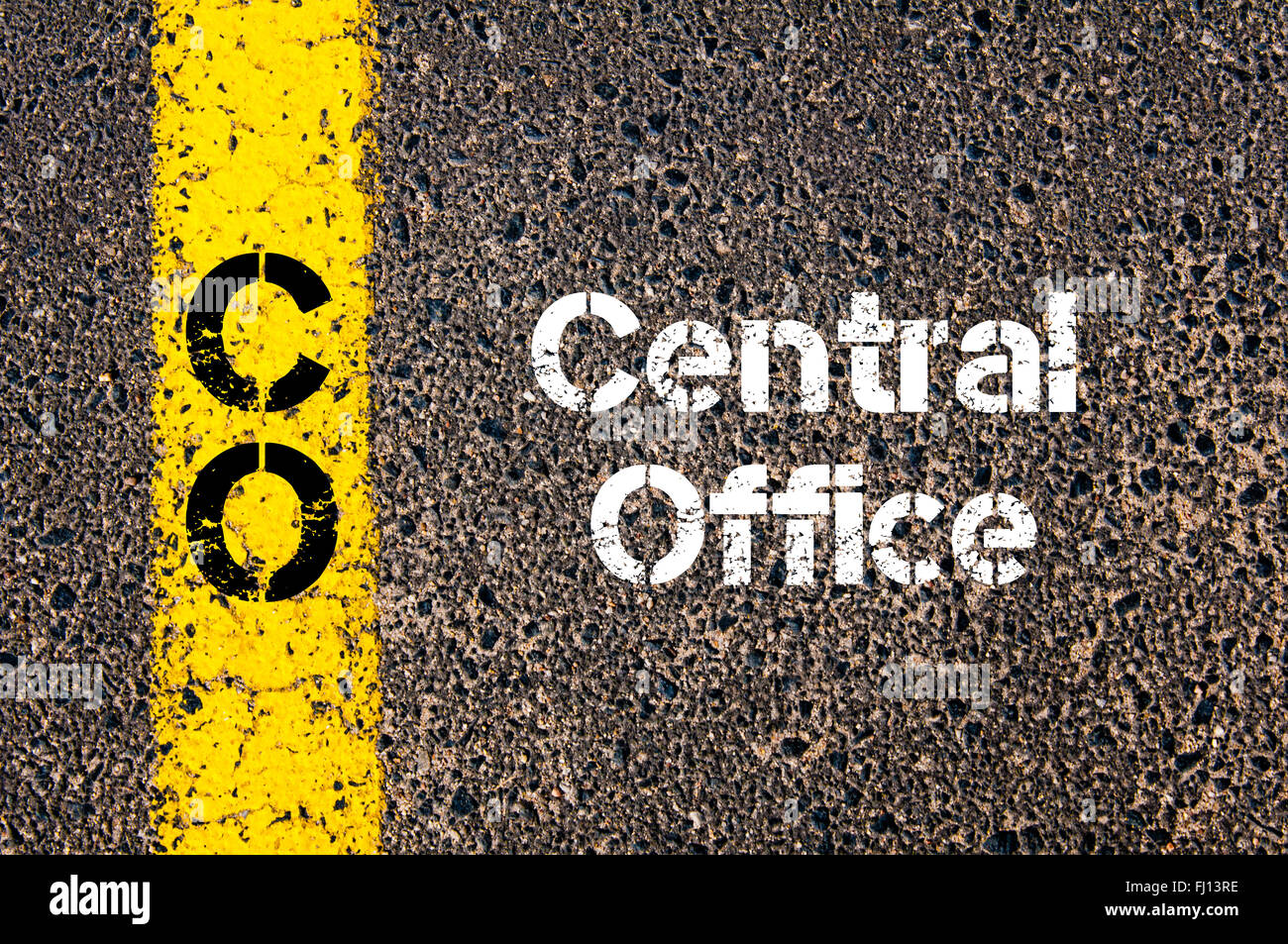 Concept image of Business Acronym CO Central Office written over road ...
