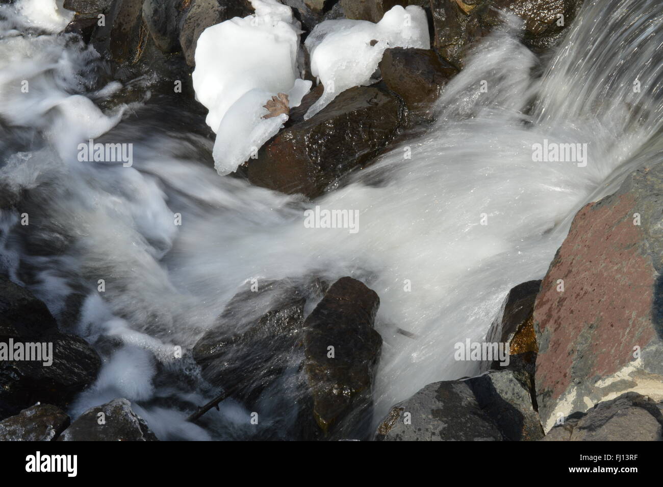Waterfall During Winter Stock Photo - Alamy