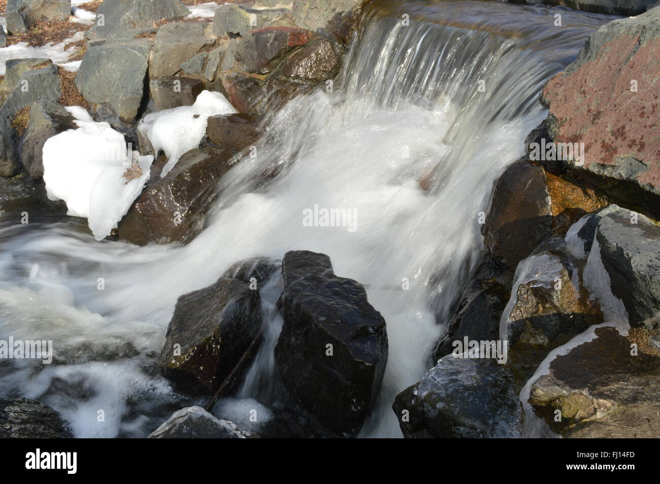 Waterfall During Winter Stock Photo - Alamy