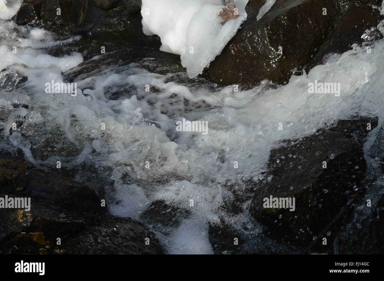 Waterfall During Winter Stock Photo - Alamy