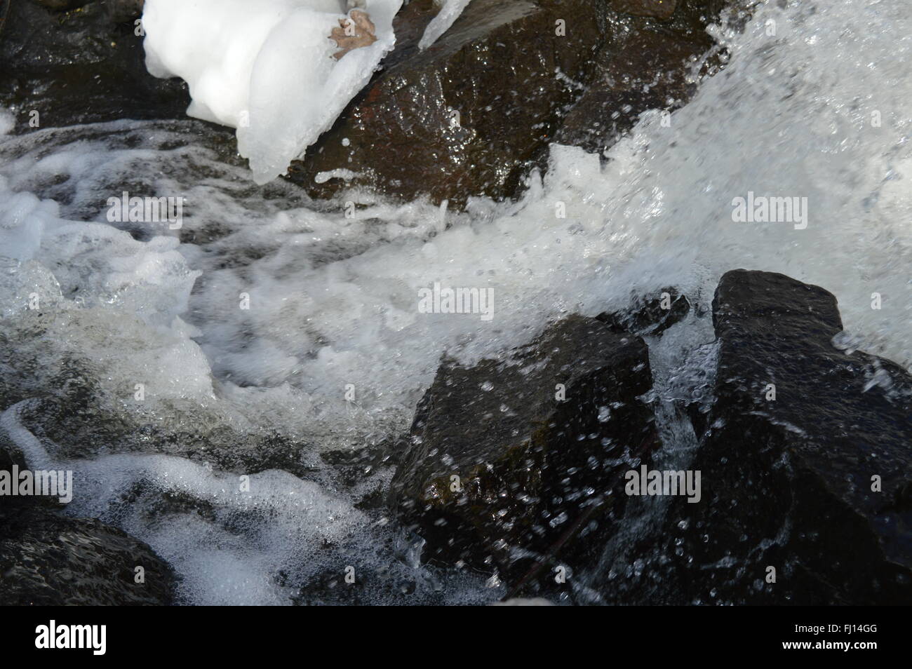 Waterfall During Winter Stock Photo - Alamy