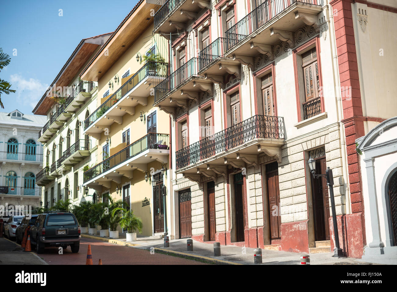 PANAMA CITY, Panama — Buildings and Spanish colonial architecture on ...