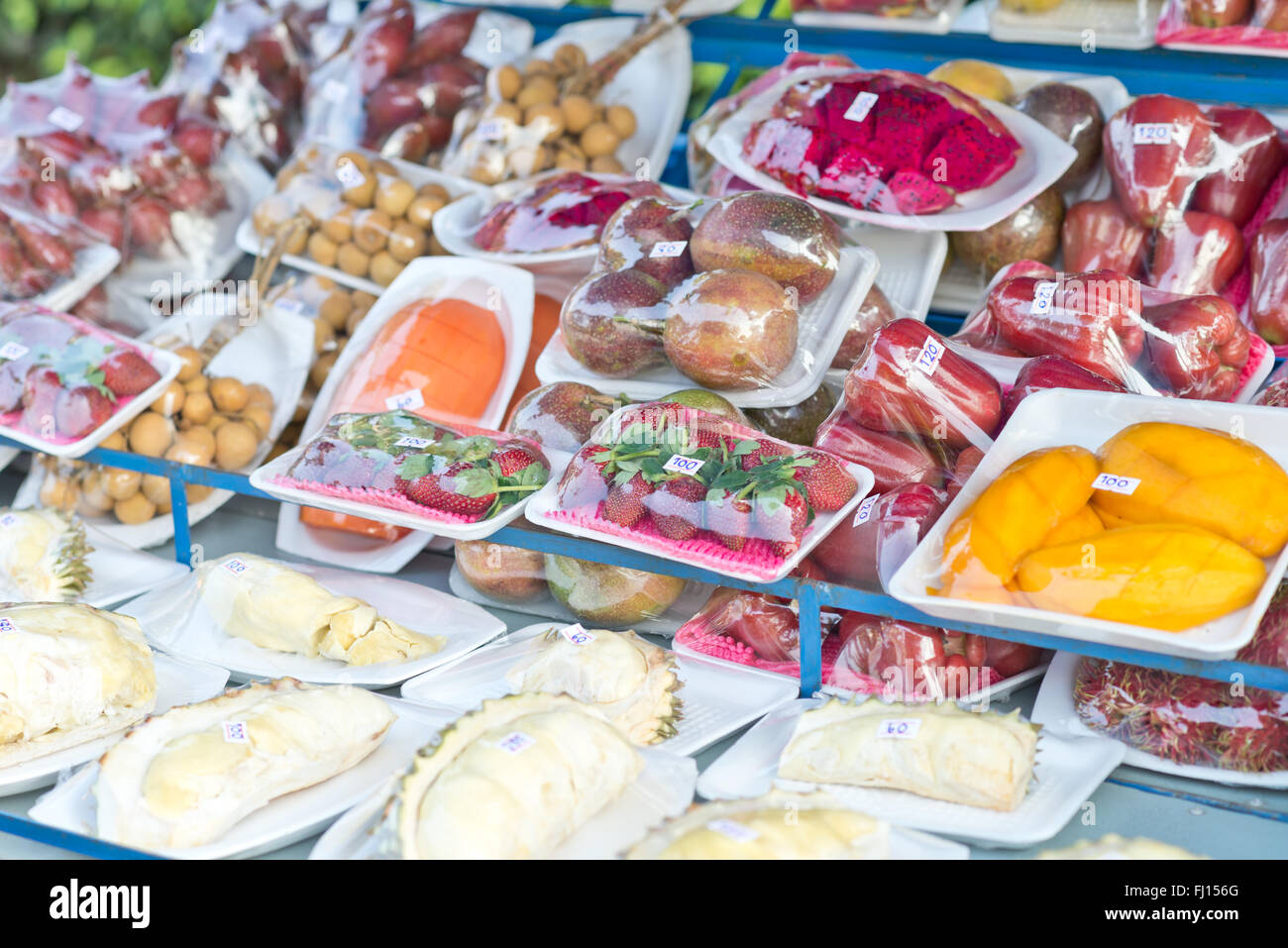 close up of fresh fruits in packing Stock Photo - Alamy