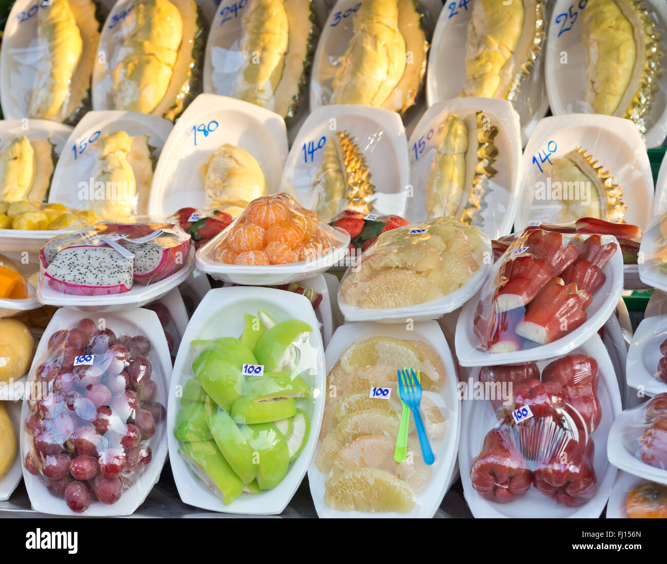 close up of fresh fruits in packing Stock Photo - Alamy
