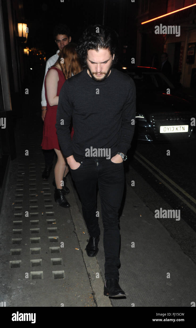 Kit Harington seen out and about in London at dinner with friends at ...