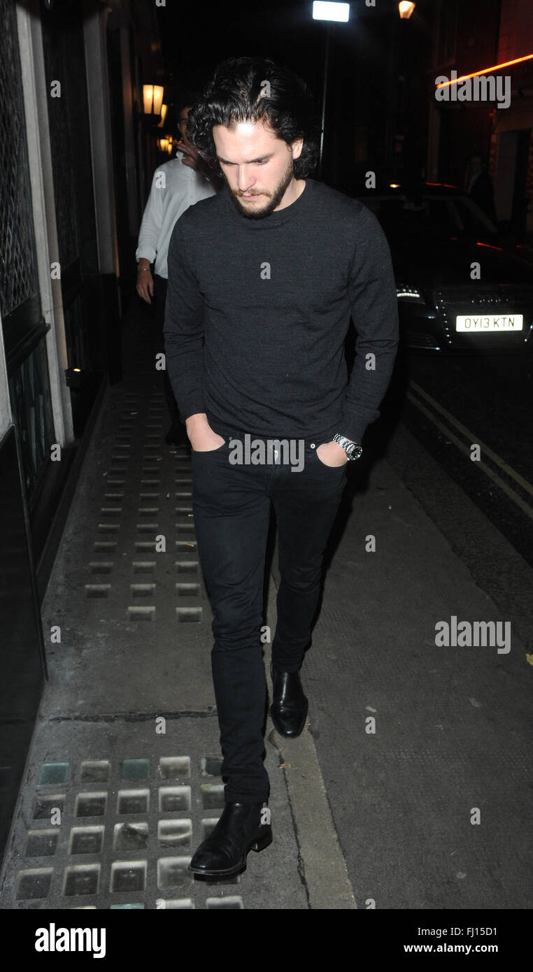 Kit Harington seen out and about in London at dinner with friends at ...
