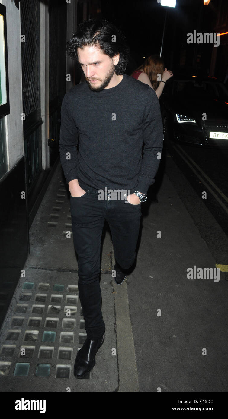 Kit Harington seen out and about in London at dinner with friends at ...