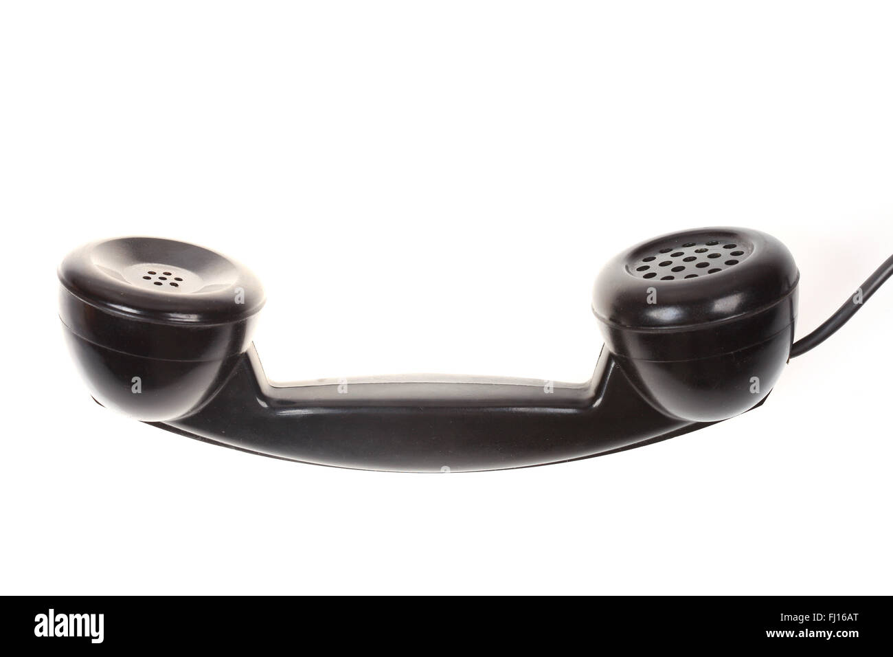 old or vintage telephone receiver isolated on white background Stock ...