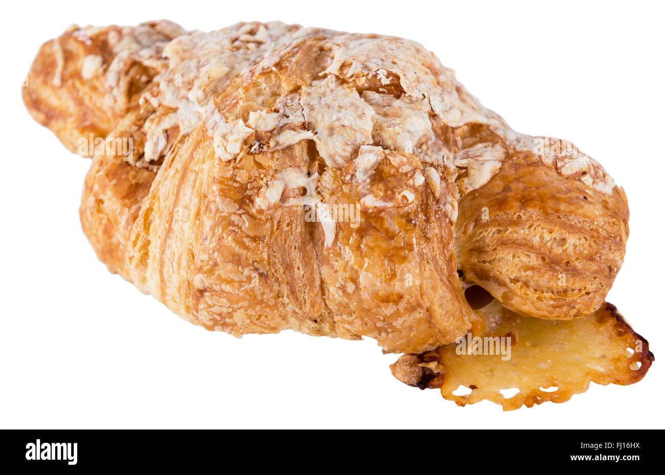 Ham and Cheese Croissant (fresh baked) isolated on white background ...